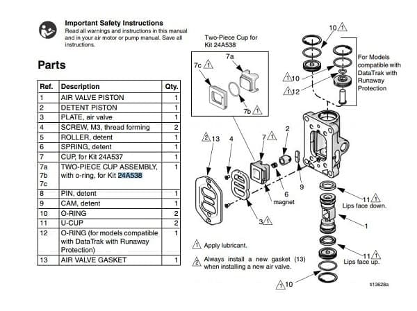 Graco 24A538 KIT MECH. AIR VALVE MEDIUM - Spray Foam Systems
