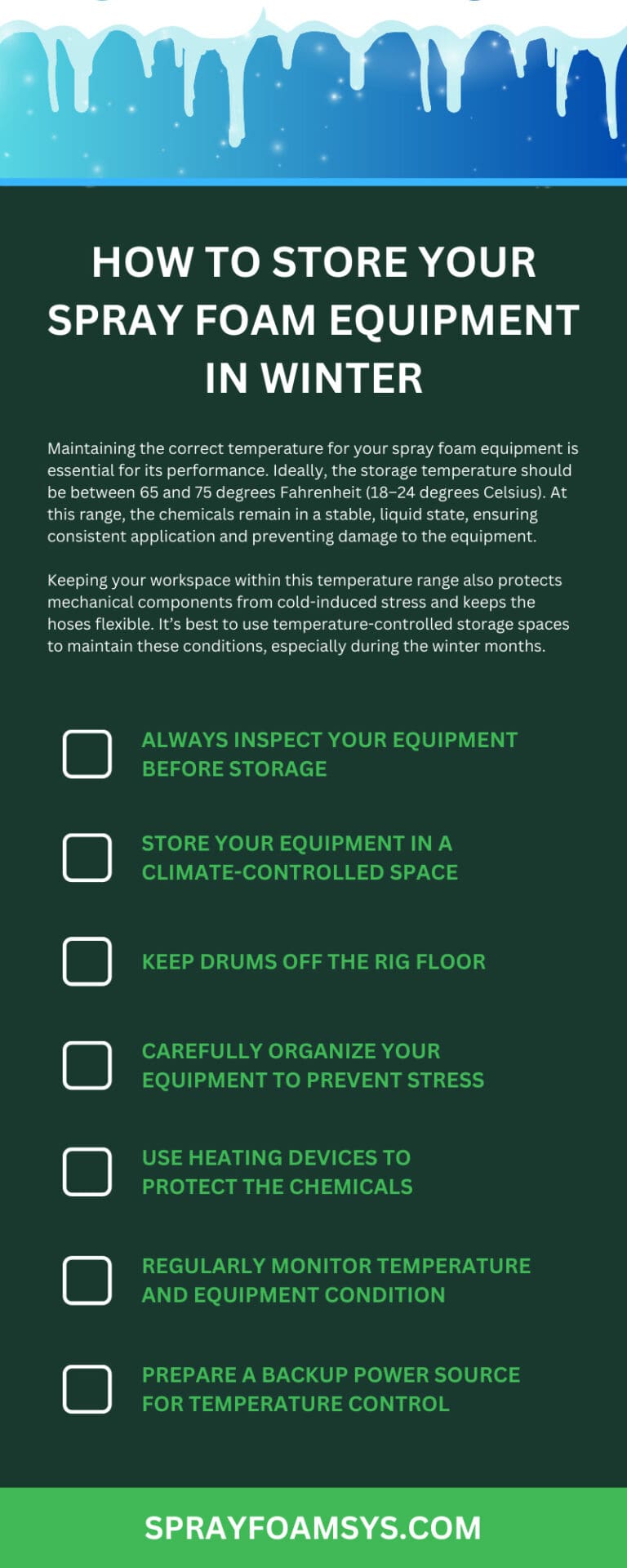 How To Store Your Spray Foam Equipment in Winter