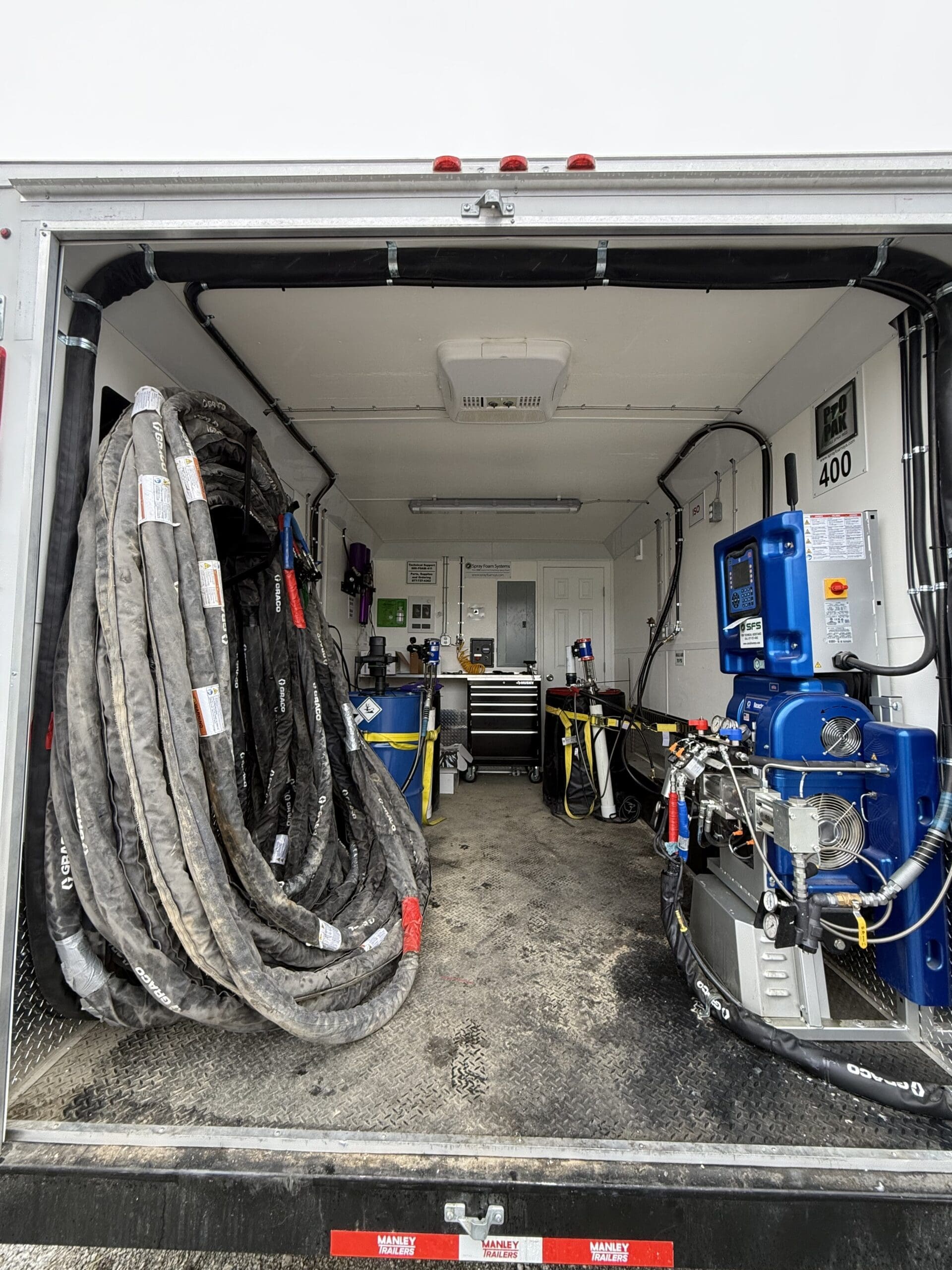 Used H-XP3 Spray Foam and Coatings Rig, 20' Trailer, (2) T3 Transfer ...