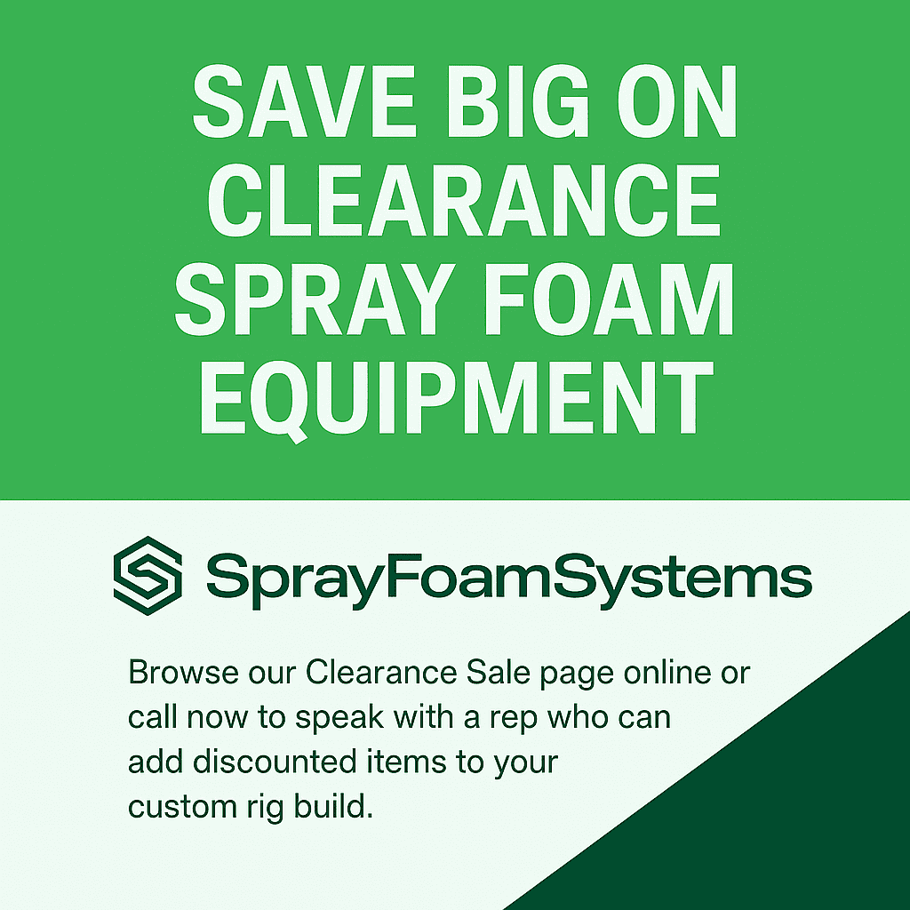 Clearance Spray Foam Equipment Now Available
