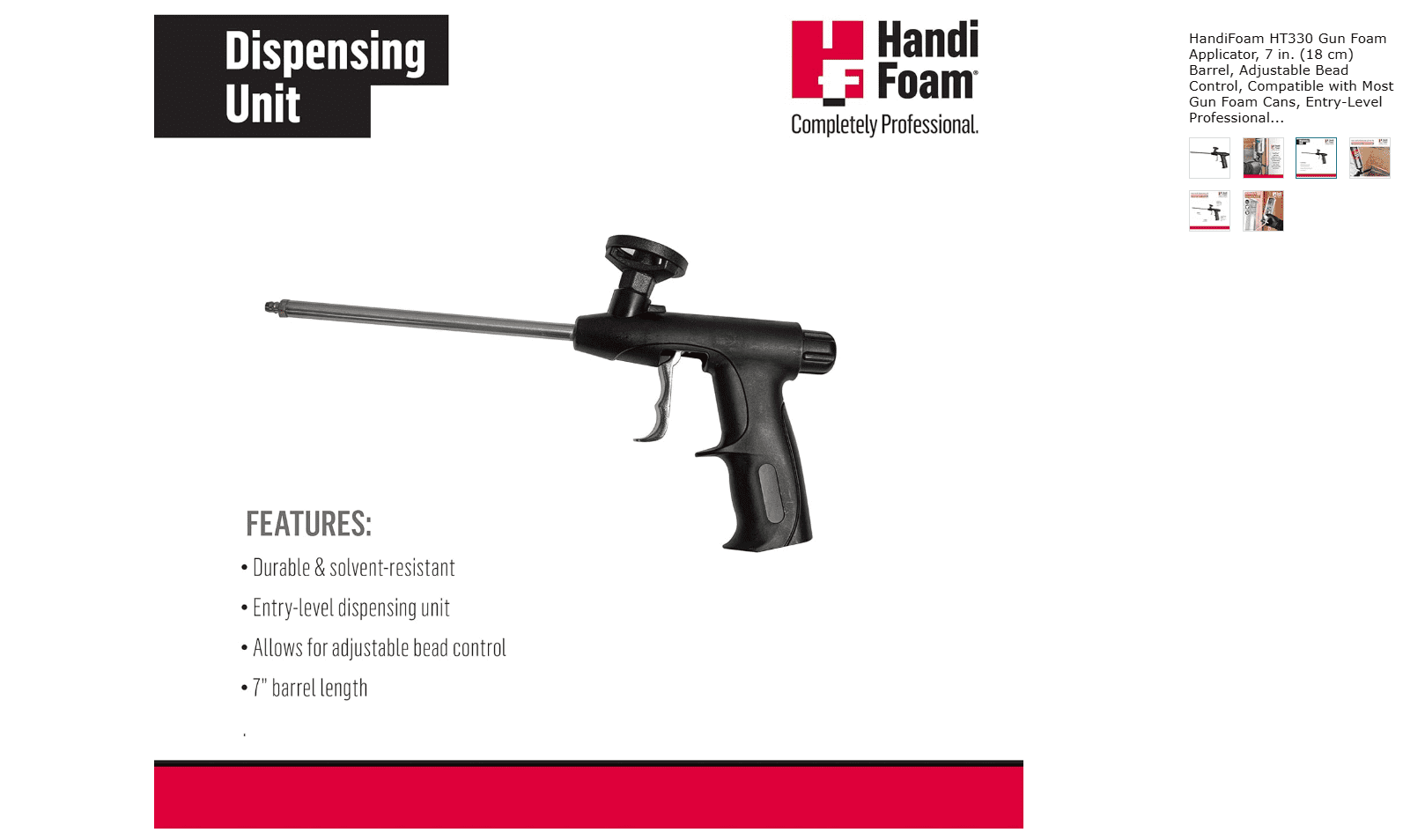 HT330 Gun Foam Applicator HandiFoam F61033 Dispensing Gun
